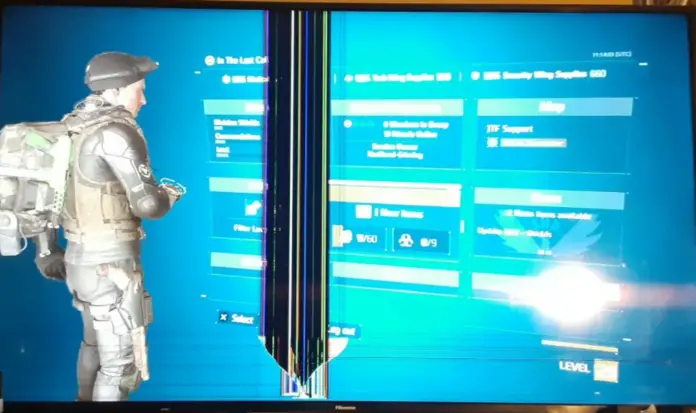 Fernseher Bildschirm kaputt, Risse, Streifen, Flecken. | Tab-TV